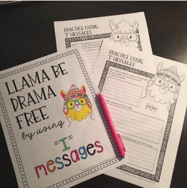 Conflict Resolution "I Messages" with a Llama theme – The Counseling ...