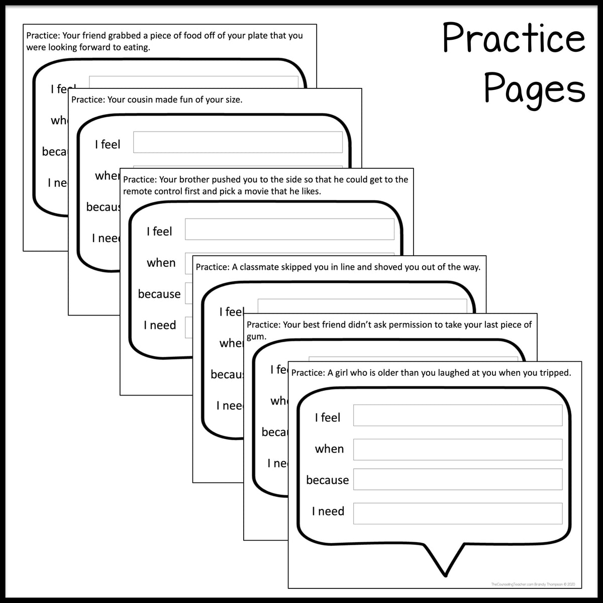 Using I Messages or I statements for Conflict Resolution 2nd-6th grade ...