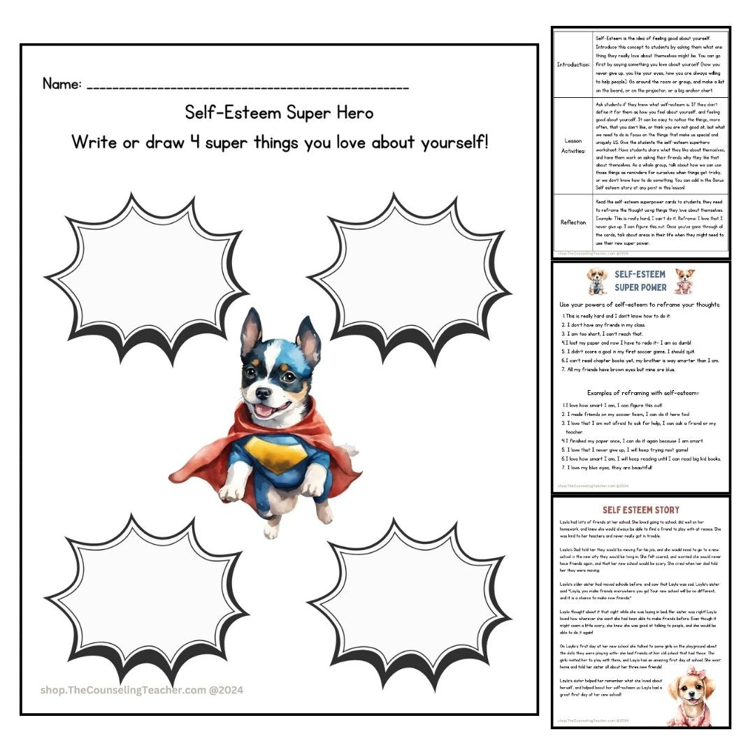 Self Esteem Lesson Plan And Activities K 2 The Counseling Teacher Brandy