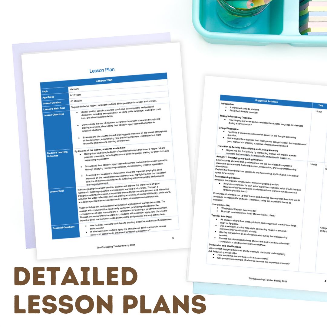 Good Manners K-2 Lesson and Activities – The Counseling Teacher Brandy
