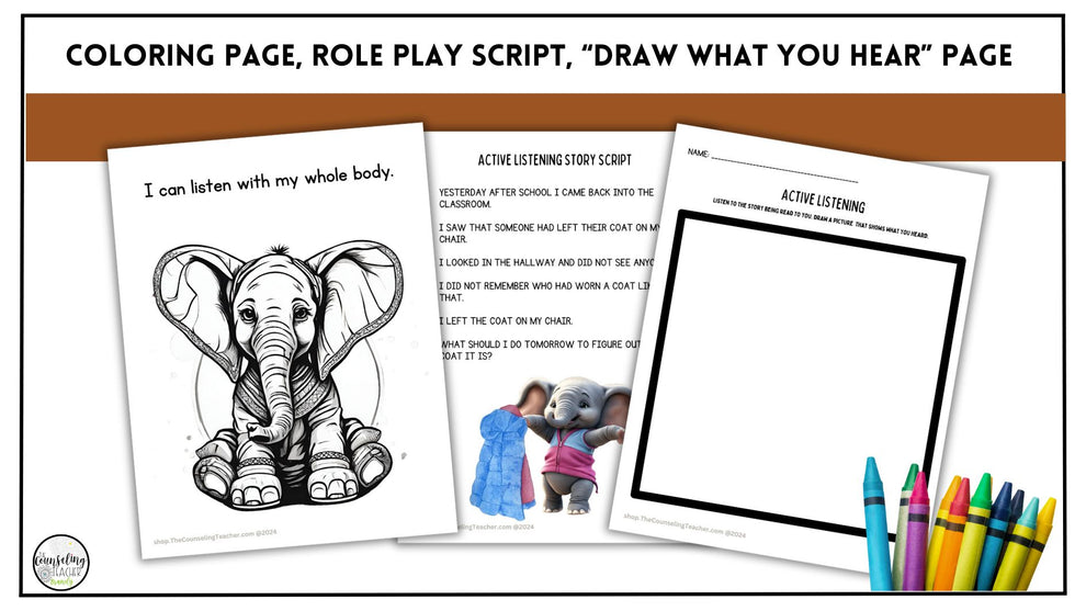 Active Listening Lesson Plan and Printables for K-2 – The Counseling ...