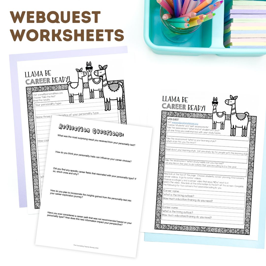 Career Exploration Activity for Middle School – The Counseling Teacher ...