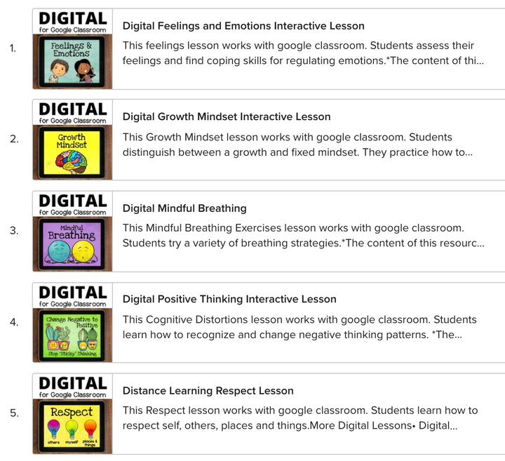 Digital Social Emotional Lessons Bundle | Grades 2-7 – The Counseling ...