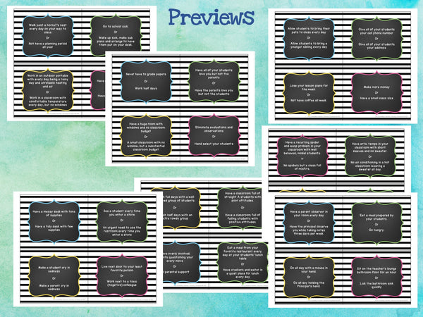 Teacher Morale Game "Would You Rather - Educator Edition" – The ...